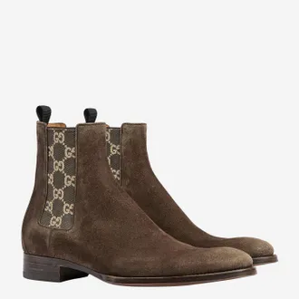 Gucci Mens Ankle Boots Suede - Brown