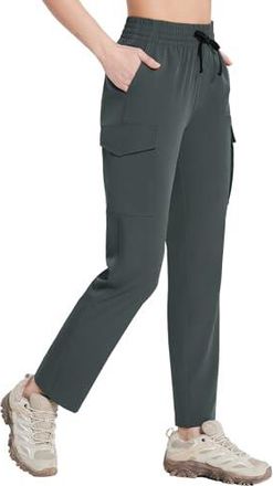 Baleaf Pantalon cargo pour femme, résistant à leau, séchage rapide, pour randonnée, marche, voyage, léger, gris, M