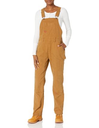 Dickies Damen Latzhose mit Zwei Vorderseiten Overalls, Gespülte braune Ente, X-Small