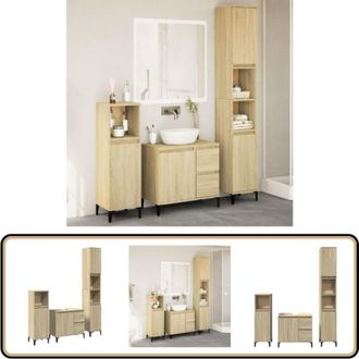 vidaXL Vidaxl - Ensemble de meubles de salle de bain 3 pcs chêne sonoma - Meuble De Salle De Bain - Ensemble Meuble Salle De Bain - Armoire Salle De Bain