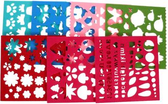 Supvox 7 St&uuml;ck Wollfilzformen Nadelstickschablonen aus Robustem Filz Selbstgemacht Bastelset f&uuml;r Applikationsvorlagen zum Schnellen Filzen