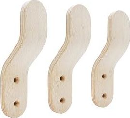Cîme Wandhaken Modell Quad- 3 Stück - Holz - leicht - einfach zu installieren - lässt sich leicht in das Dekor einfügen (T x H x B): 15 cm und 4 cm