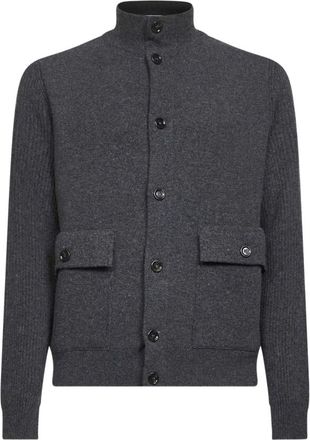 Lardini Homme, Pulls, Gris, Taille: L Veste Bomber en Laine Grise