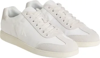 Calvin Klein Sneaker CALVIN KLEIN LOW CUPSOLE LACEUP SU, Herren, Gr. 42, wei&szlig;, Leder, Textil, unifarben, Schuhe Sneaker, Schn&uuml;rschuh, Halbschuh, Freizeitschuh im M