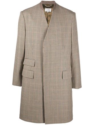 Maison Margiela manteau sans col &agrave; chevrons - Tons neutres