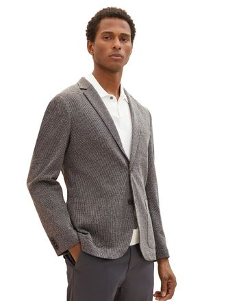 Tom Tailor Herren 1039891 Jersey Sakko mit Reverskragen, 19393-grey Houndstooth, 52