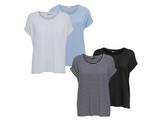 Only T-Shirt Damen Top MOSTER Regular Fit (4-tlg) Basic Kurzarm Tee Shirt mit Rundhalsausschnitt