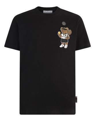 Philipp Plein Round Neck T-Shirt Teddy Tennis Patch