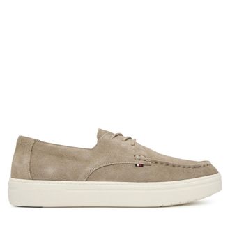 Tommy Hilfiger Halbschuhe Tommy Hilfiger Casual Suede Stitch Toe Hybrid FM0FM05707 Beige