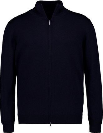 Boggi Milano Herren Cardigan blau Merinowolle unifarben