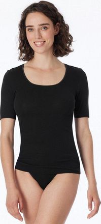 Schiesser Kurzarmshirt Luxury Rundhals-Ausschnitt, 1/2-Arm, Baumwolle, ohne störende Seitennähte