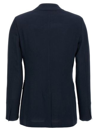 Alberto Biani Double-Breasted Viscose Blazer - Navy