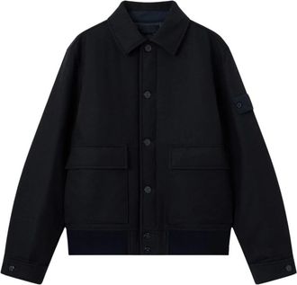 Stone Island Wool Nylon Flannel S.i. Ghost Jacket - - Jackets - Herren - Schwarzk - XL