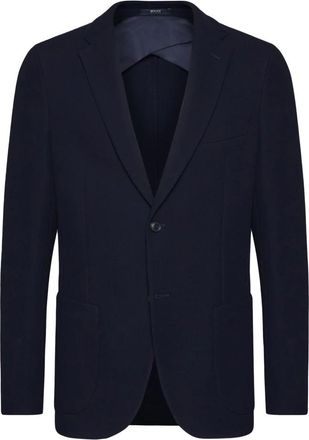 Boggi Milano Homme, Vestes, Bleu, Taille: XL B Jersey Cotton Crepe Jacket