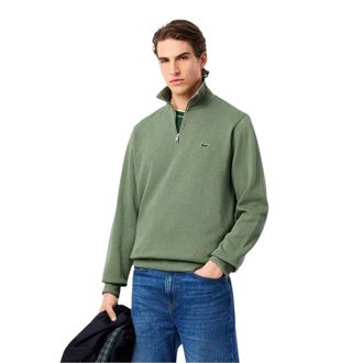 Lacoste Sweatshirt f&uuml;r Herren, mit kurzem Rei&szlig;verschluss, Baumwollmischung (Thymian-Gr&uuml;n)