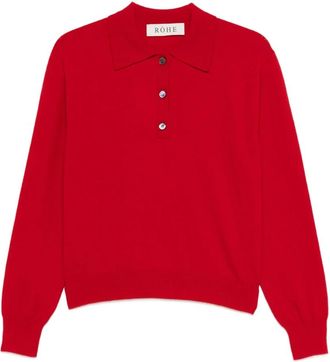 R&oacute;he Femme, Pulls, Rouge, Taille: 40 FR Wool Cashmere Polo