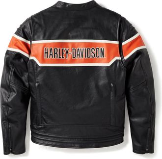 Harley-Davidson Lederjacke Harley-Davidson Leder Motorradjacke Trenton Herren Schwarz