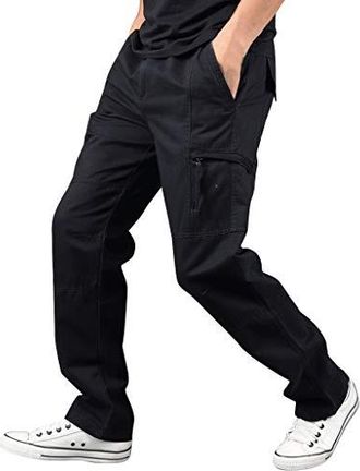 Generic Pantalon de randonn&eacute;e dhiver en polaire pour homme - Pantalon cargo de travail &eacute;lastique imperm&eacute;able - Pantalon de jogging &eacute;pais doubl&eacute; en polaire ave