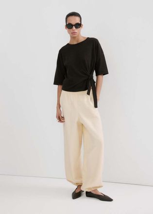 Mango Strickpullover mit Schleife schokolade - Damen - XS - MANGO