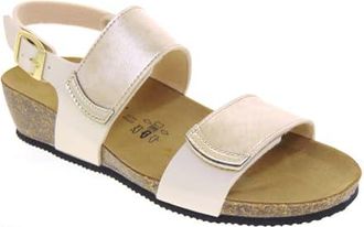 Goldstar RAFTING GOLDSTAR GOLD STAR 1227 Sandales bio pour femme Similicuir Platine Talon compensé 4 cm Semelle caoutchouc, Platine, 37 EU