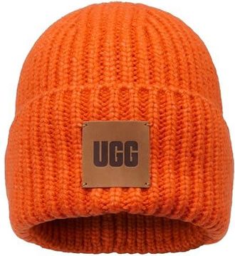 UGG Chunky Rib Beanie with Logo Bonnet, Soda à lorange, Taille Unique Femme