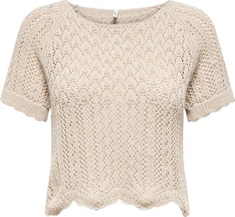 Only Damen Onlnola Life S/S Pullover KNT Nca, Feather Gray, XL