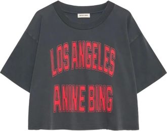 Anine Bing Femme, Tops, Noir, Taille: 36 FR Johnny Cropped Tee