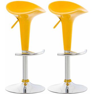 Clp Lot de 2 Tabourets de Bar Saddle Jaune