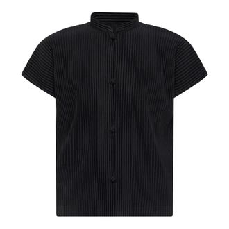 Issey Miyake Homme, Chemises, Noir, Taille: XL Homme Pliss&egrave; Shirt