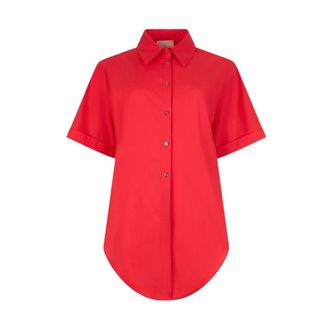 Liu Jo Femme, Blouses et Chemises, Rouge, Taille: 36 FR Knot-Detail Shirt