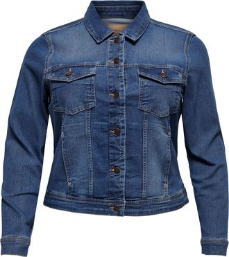 Only Carmakoma Damen Carwespa Life Denim Jacket Mbd Noos Jeansjacke, Medium Blue Denim, 48 EU