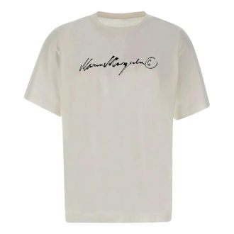 Maison Margiela Logo-Print T-Shirt - - Tops - Herren - Wei&szlig; - XL
