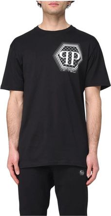 Philipp Plein Homme, Tops, Noir, Taille: XL Racing Club Graphic Tee
