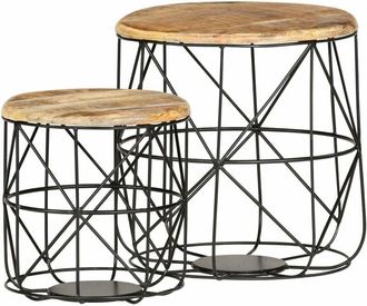 vidaXL Couchtische 2 Stk. Massivholz Mango - Vidaxl