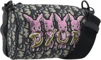 Dior Sac bandouli&egrave;re Trotter en toile Pre-owned - Femme - Pre-owned - Bleu - Taille: ONE Size