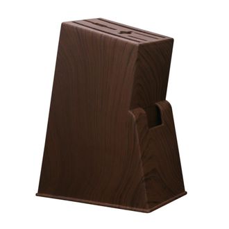 Happyyami Stabiler Messerhalter Maserungsimitat Kompakter K&uuml;chenmesserst&auml;nder mit Freier F&auml;cheraufteilung Platzsparendes Aufbewahrungsregal f&uuml;r K&uuml;chenutensilien