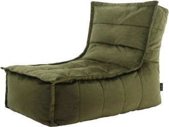 Icon Brand Icon - Pouf Chaise Longue en Velours Dolce, Pouf Fauteuil de Salon xxl, Vert Olive
