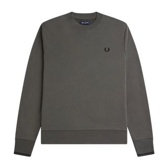 Fred Perry Homme, Sweatshirts et sweats &agrave; capuche, Vert, Taille: S Pulls Col Rond Intemporels