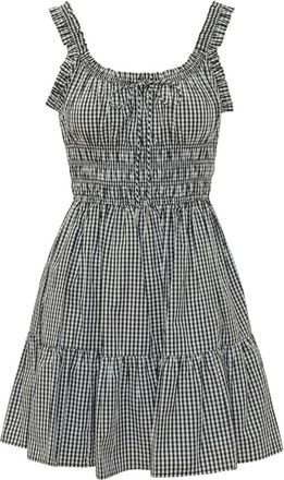 Michael Kors Femme, Robes, Noir, Taille: 38 FR Gingham Mini Dress