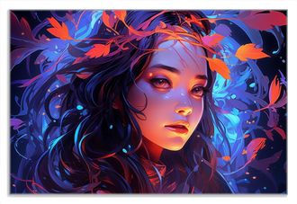 Wallario Frühstücksbrettchen aus Glas, Glasunterlage, Glasbrettchen Magische Herbstgöttin, Größe 20 x 30 cm, Sicherheitsglas