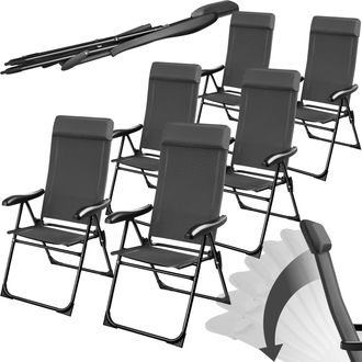 TecTake Essstühle Hochlehner, Gartenmöbel Set, Essstuhl 7-Fach verstellbar, Gartenstuhl, Klappstuhl, Campingstuhl, Klappstühle Balkon Möbel, Camping Stuhl, Ga
