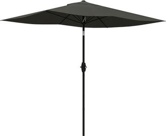 OUTSUNNY Parasol de jardin Parasol droit Parasol rectangulaire inclinable 2 x 3 m avec manivelle toile polyester imperm&eacute;abilis&eacute;e haute densit&eacute; 180 g/m&sup2; gris fo