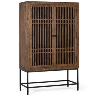 D&eacute;coration d'Autrefois Armoire en bois dacacia et m&eacute;tal