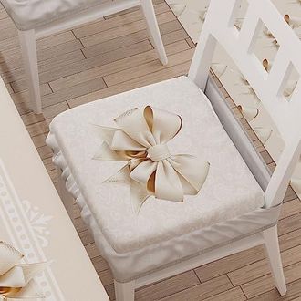 Petti Artigiani Italiani Sitzkissen für Küchenstuhl mit Gummiband, 2 Stück, Kissenbezüge aus Mikrofaser, Stuhlbezug mit Feder, beige, 100% Made in Italy