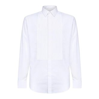Giorgio Armani Homme, Chemises, Blanc, Taille: 4XL Chemise de smoking en coton avec d&eacute;tails pliss&eacute;s