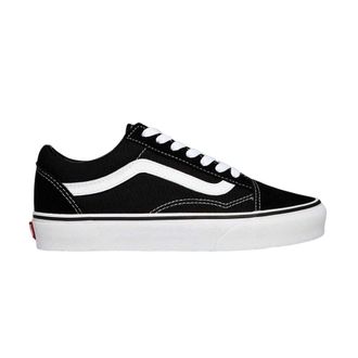 Vans Old Skool Schuhe f&uuml;r Damen, Wildleder, Plattform-Absatz (Schwarz/Wei&szlig;)