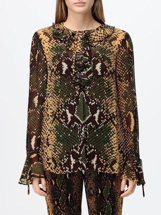 Diane Von F&uuml;rstenberg Bluse aus Viskose mit Python-Print und R&uuml;schen
