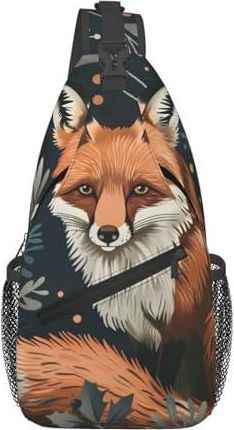 Generic Sacoche Homme Bandouliere Motif de feuilles de renard Polyester Sacs &agrave; Bandouli&egrave;re Casual Sac &agrave; Dos De Voyage pour Cyclisme Camping &eacute;cole