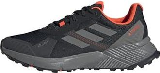 adidas Homme Terrex Soulstride Rain.RDY Trail Running Shoes, Core Black/Grey Four/Solar Red, 45 1/3 EU
