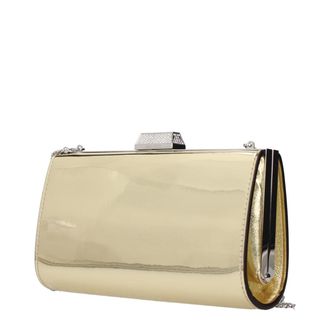 Jimmy Choo London Womens Metallic Leather Clutch Gold